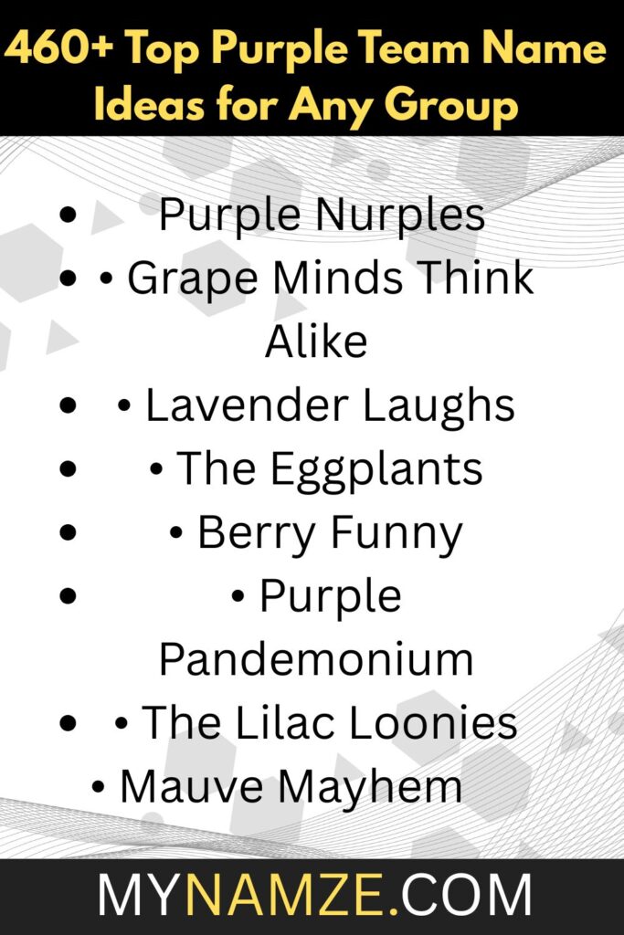 460+ Powerful Purple Team Names That Stand Out