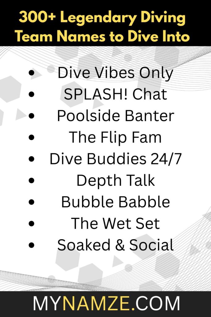 300+ Epic Diving Team Names That Make a Splash!