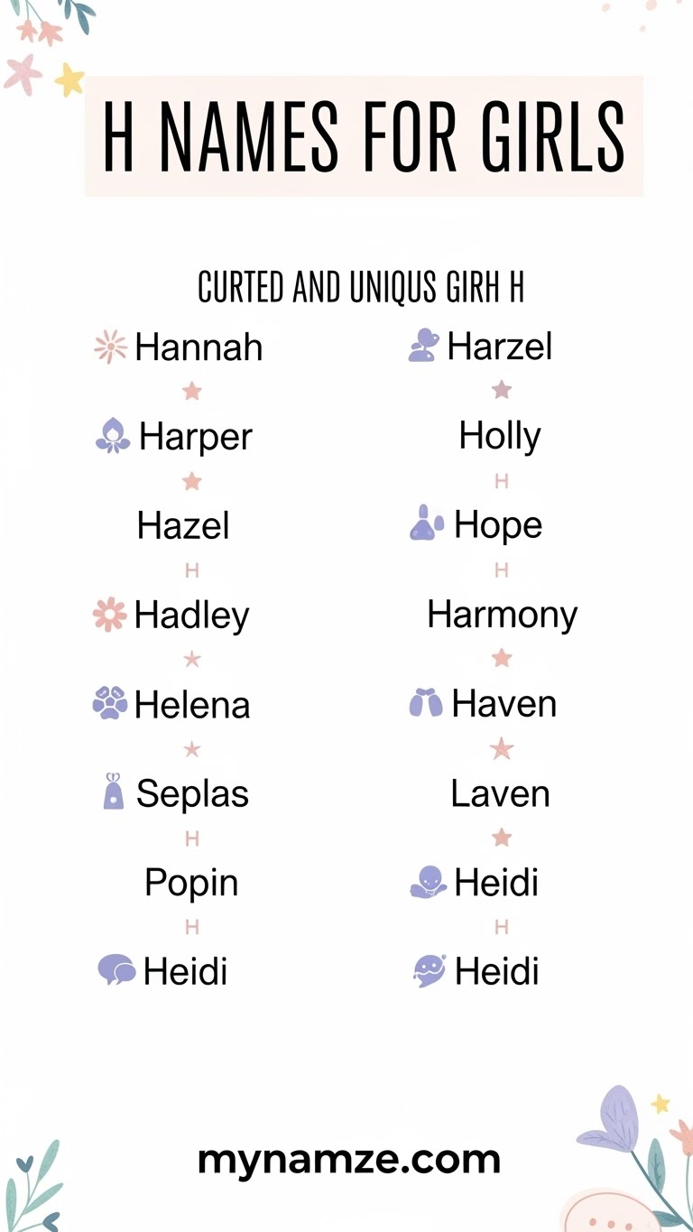 889+ H Names for Girls ( : Trendy, Cute, Unique & Meaningful Name Ideas